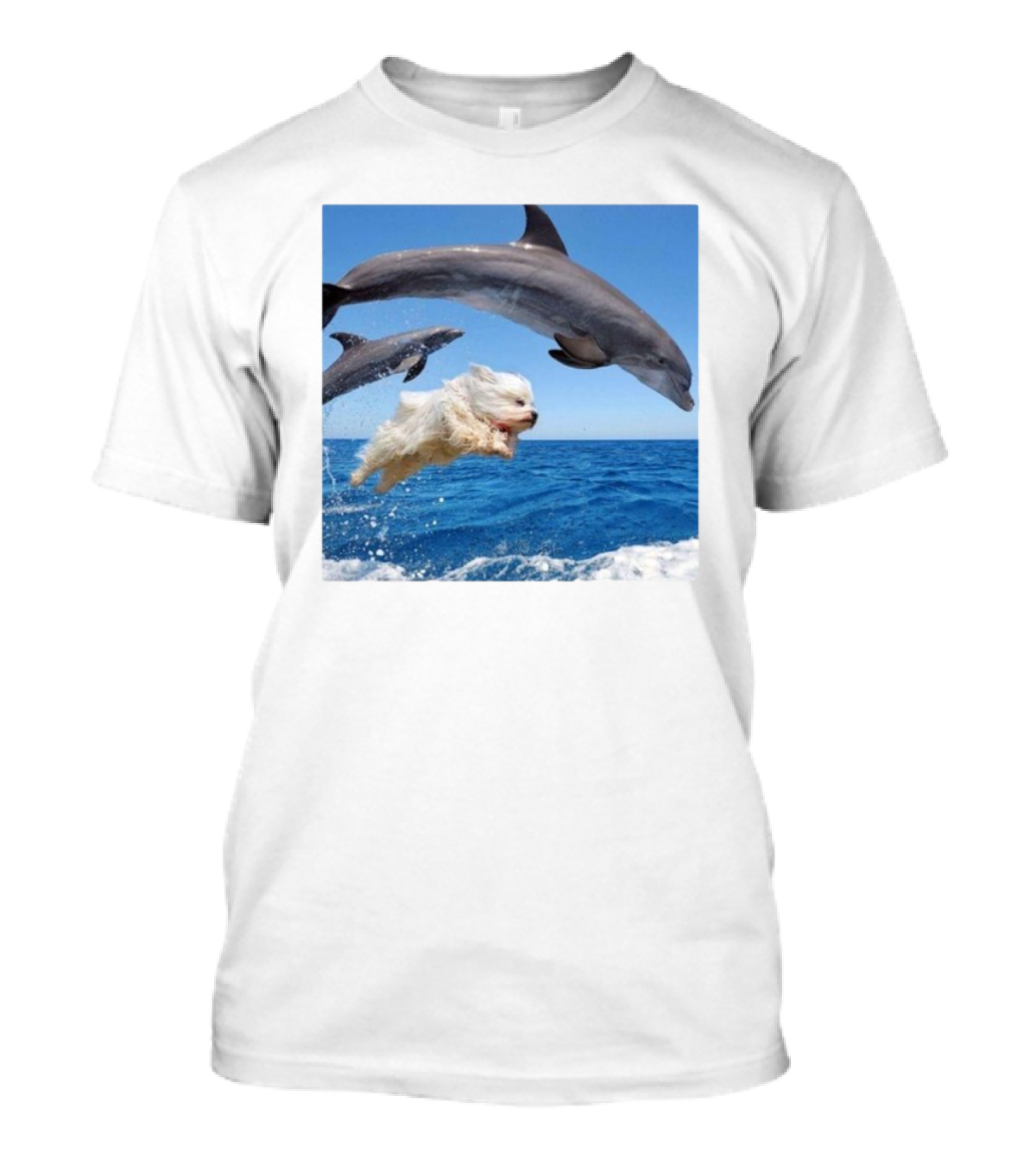 Dog Jump With Dolphin Ocean Adventure T-Shirt