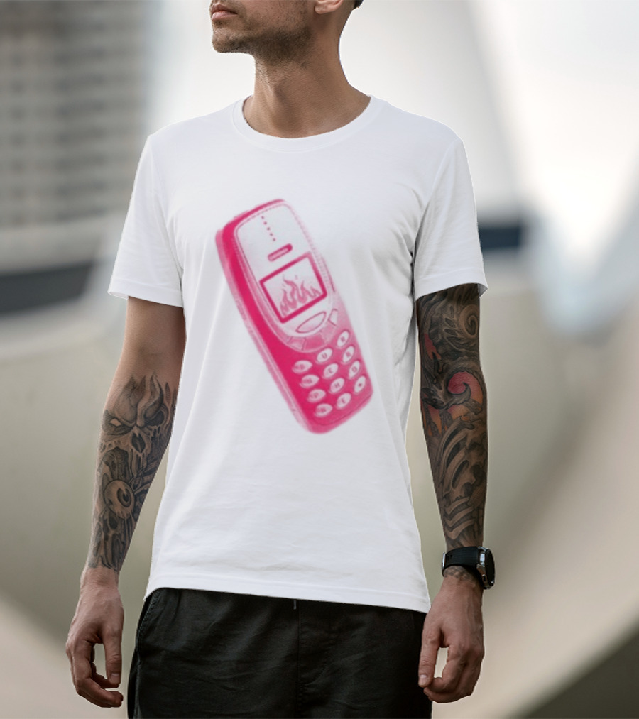 Ben Ellis The Burner Phone Retro Cell Fire Graphic T-Shirt