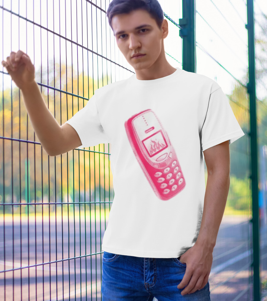 Ben Ellis The Burner Phone Retro Cell Fire Graphic T-Shirt