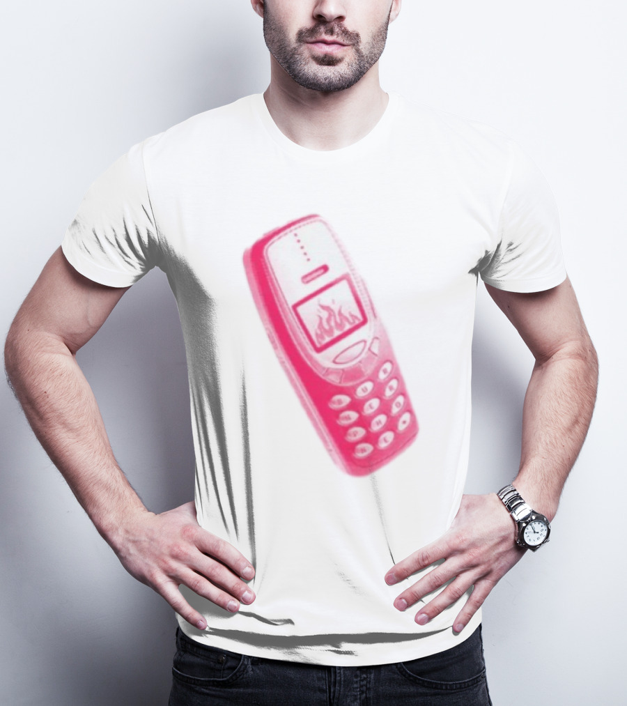 Ben Ellis The Burner Phone Retro Cell Fire Graphic T-Shirt