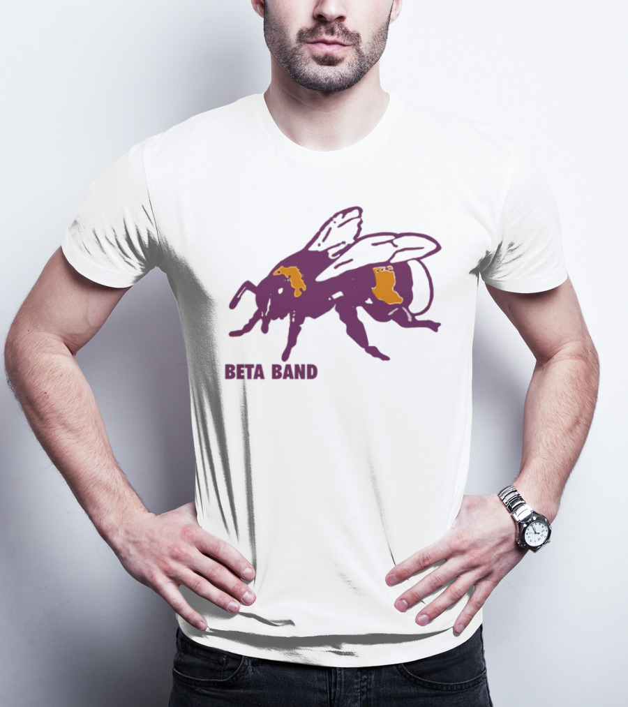 Beta Band Abstract Bee Purple Yellow T-Shirt