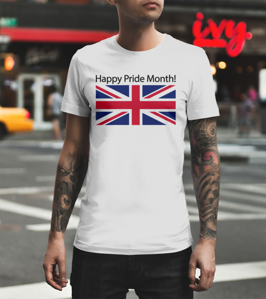 UK Flag Illegalshirts Happy Pride Month American Flag T-Shirt