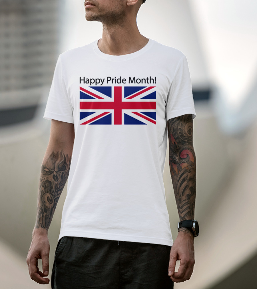 UK Flag Illegalshirts Happy Pride Month American Flag T-Shirt