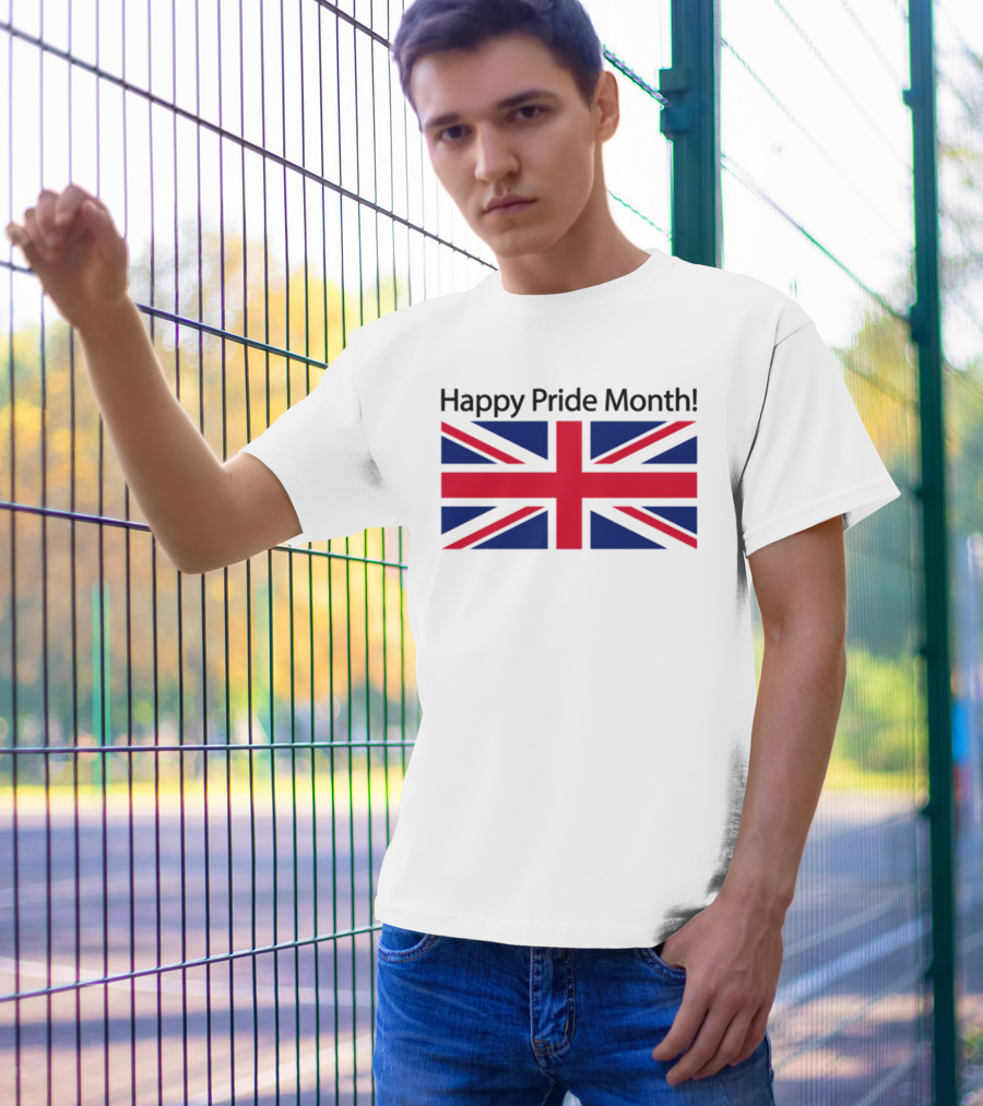 UK Flag Illegalshirts Happy Pride Month American Flag T-Shirt