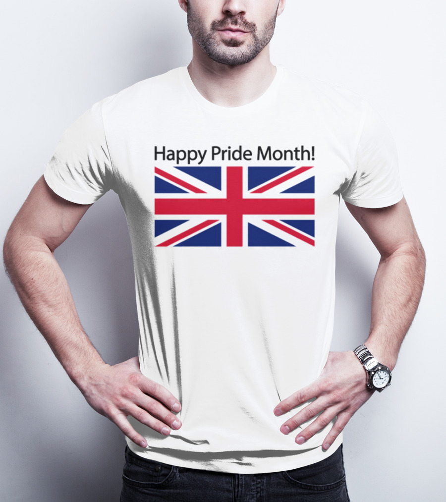 UK Flag Illegalshirts Happy Pride Month American Flag T-Shirt