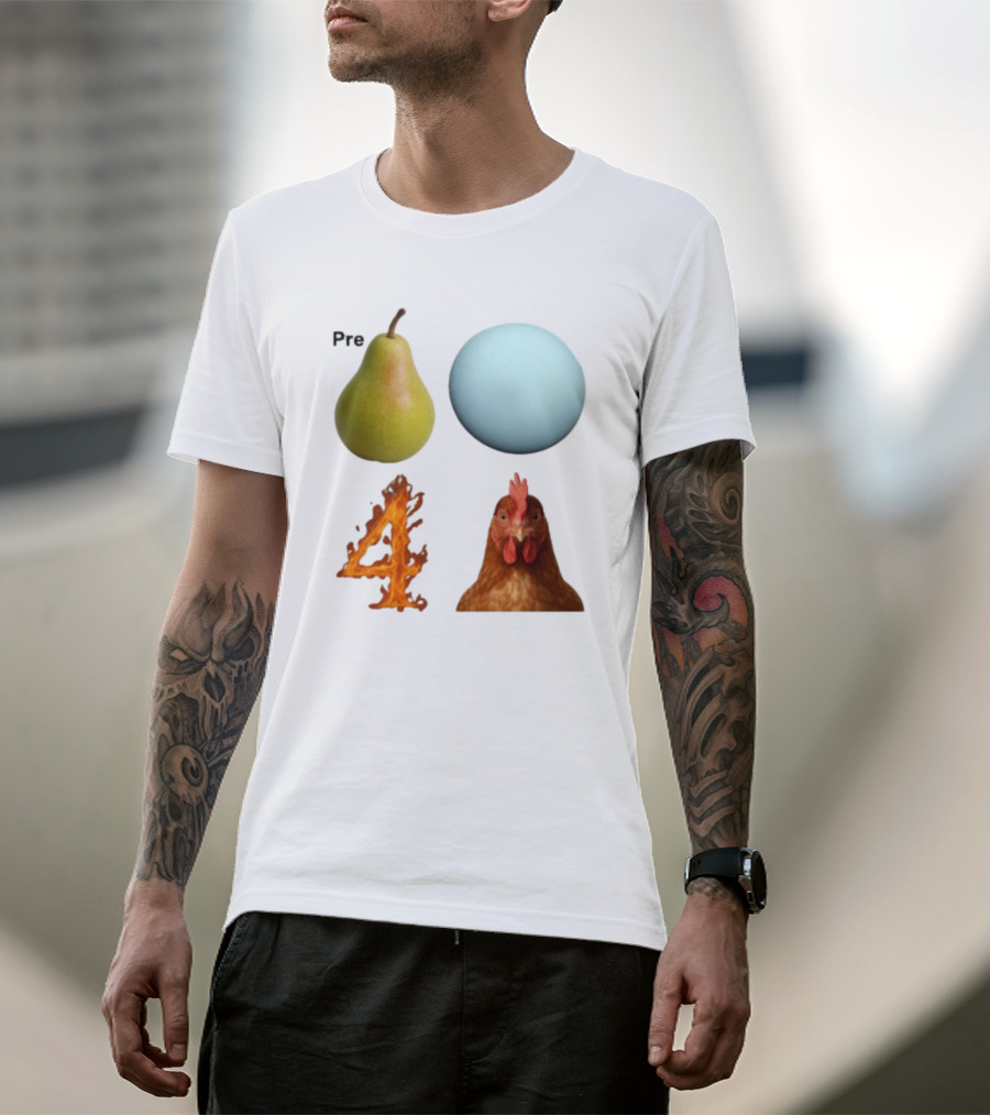 Prepare Pear Sphere Fire Chicken T-Shirt
