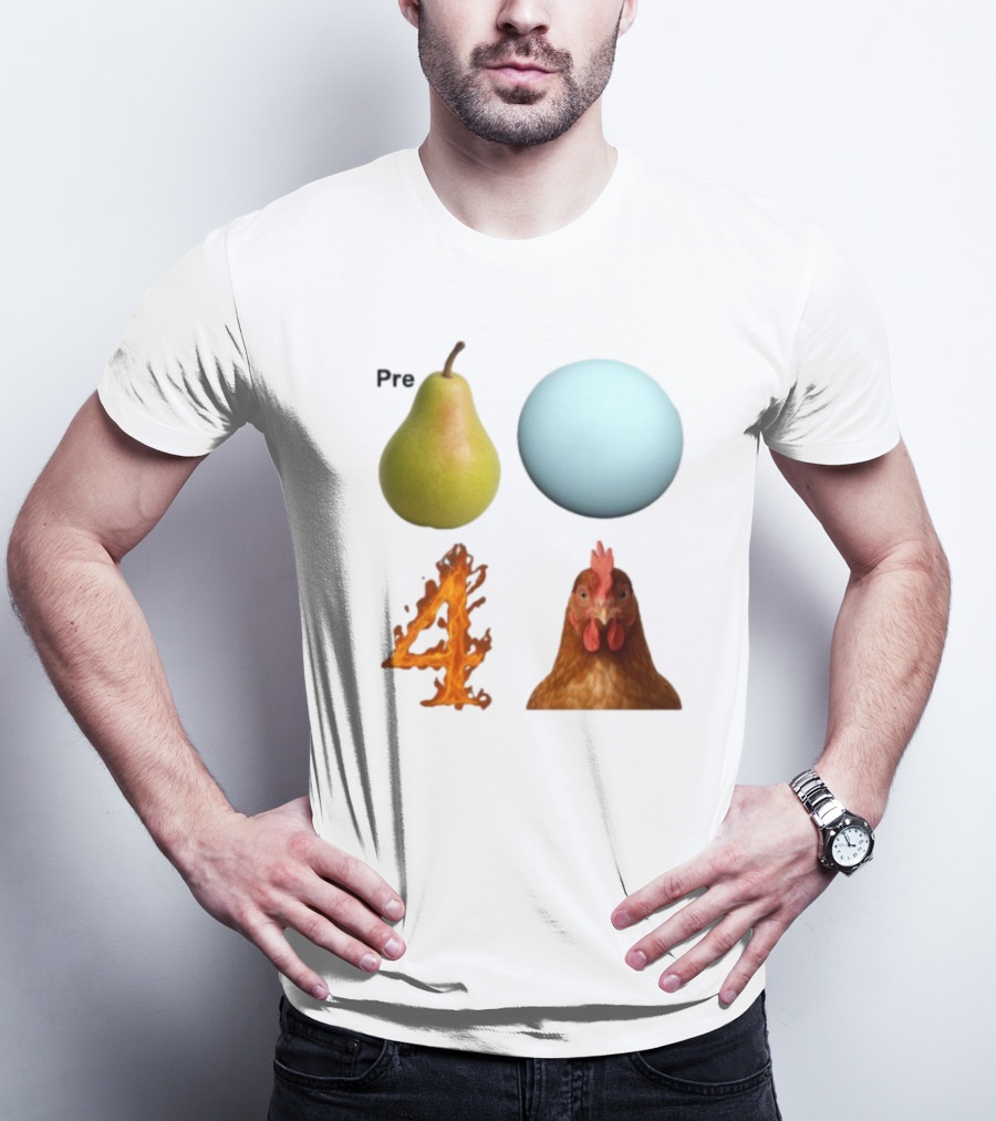 Prepare Pear Sphere Fire Chicken T-Shirt