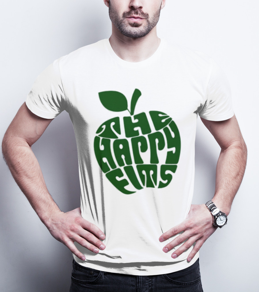 The Happy Fits Green Apple Text Art T-Shirt