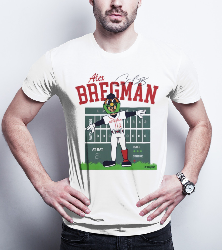 Alex Bregman Slashline Mascot Signature T-Shirt