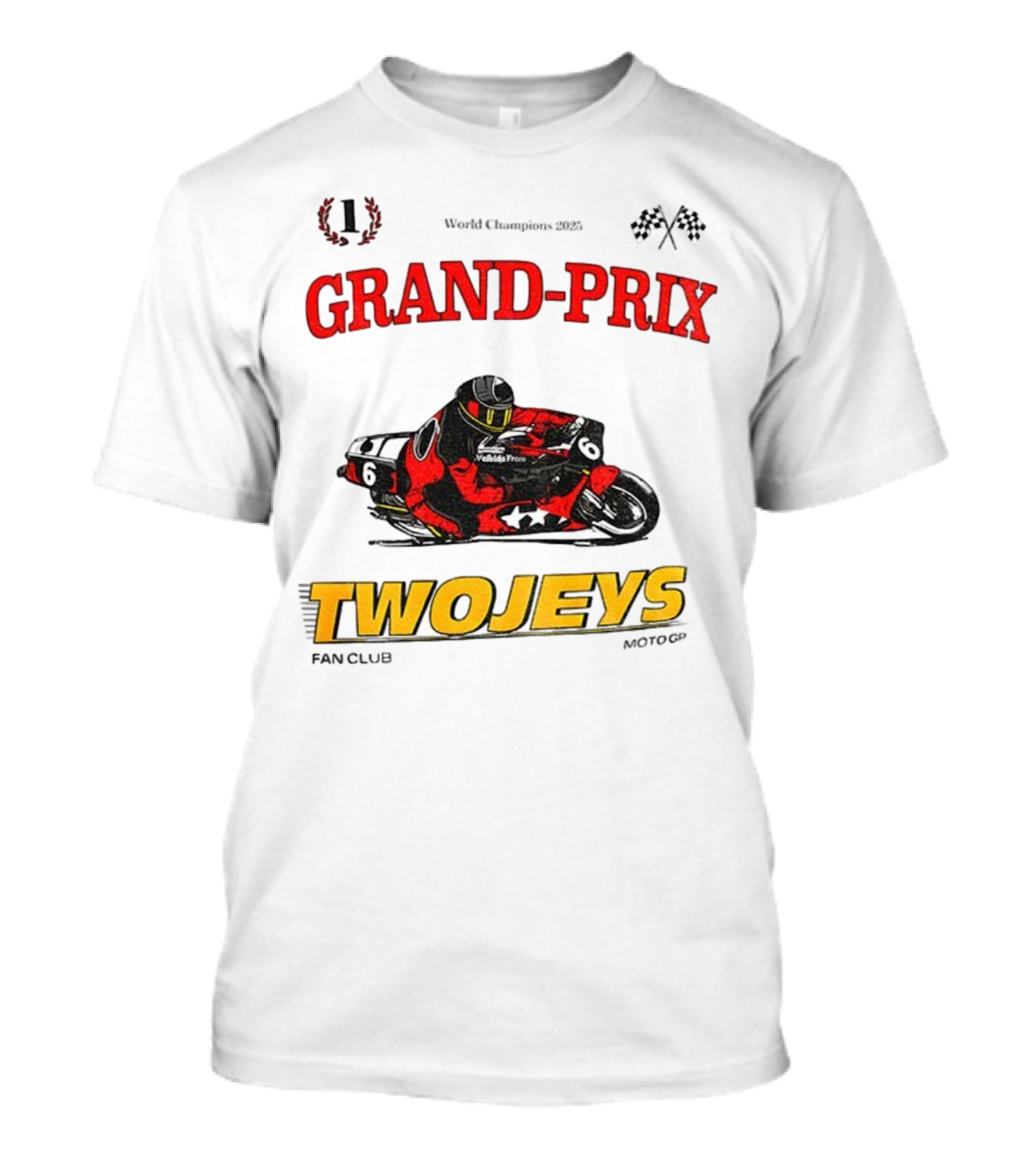 Grand Prix World Champions 2025 Twojeys Moto Racing Fan Club T-Shirt