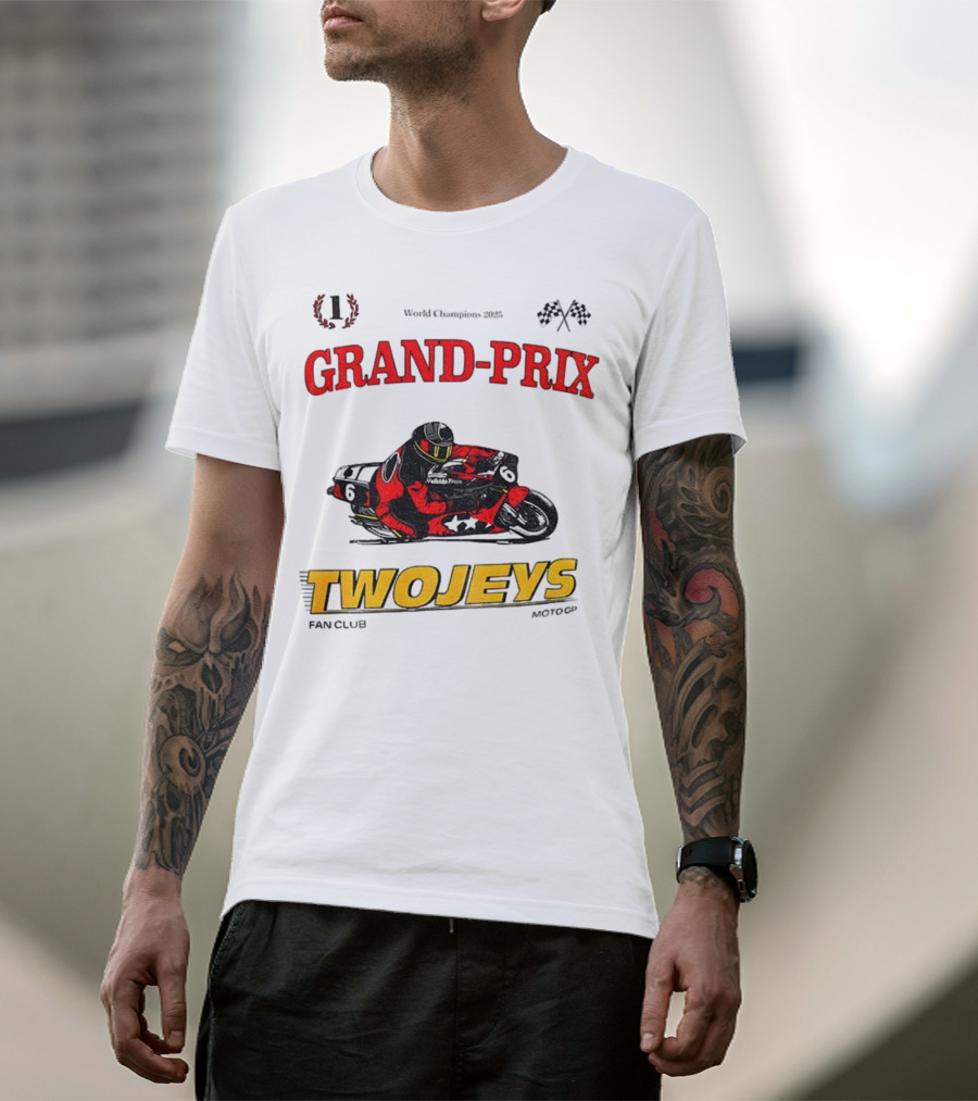 Grand Prix World Champions 2025 Twojeys Moto Racing Fan Club T-Shirt