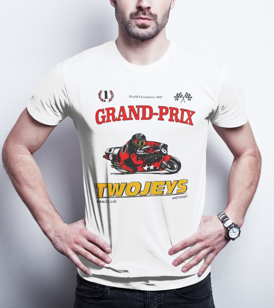 Grand Prix World Champions 2025 Twojeys Moto Racing Fan Club T-Shirt