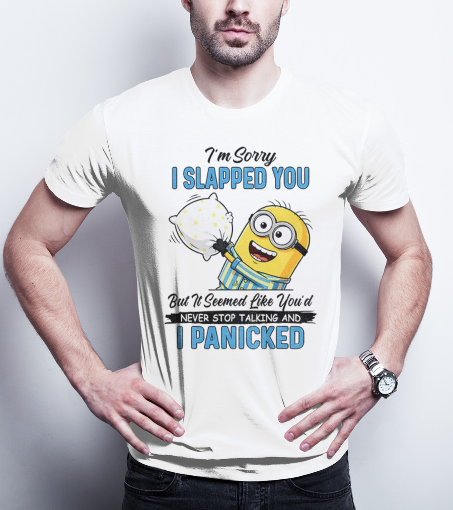 Minion I Slapped You I Panicked Pillow Fight Pajamas T-Shirt