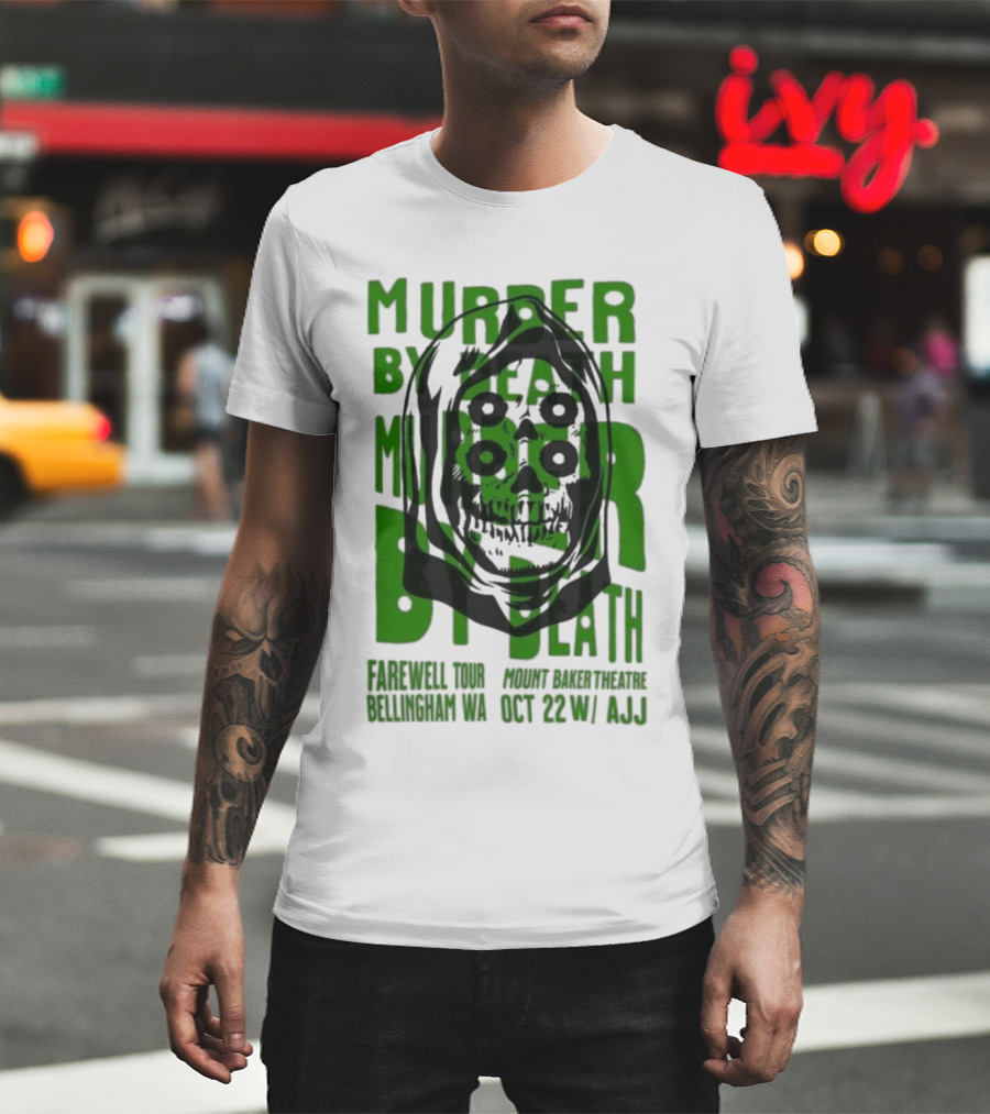 Murder By Death Farewell Tour Bellingham WA Oct 22 With AJJ 20th Anniversary T-Shirt