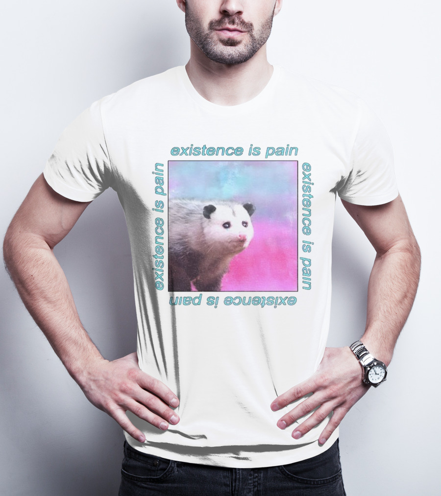 Existence Is Pain Possum Vintage Retro Theme T-Shirt