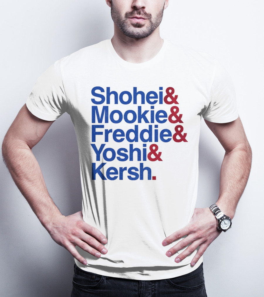 Shohei Mookie Freddie Yoshi Kersh Los Angeles Dodgers Baseball Ampersand Stars 2025 T-Shirt