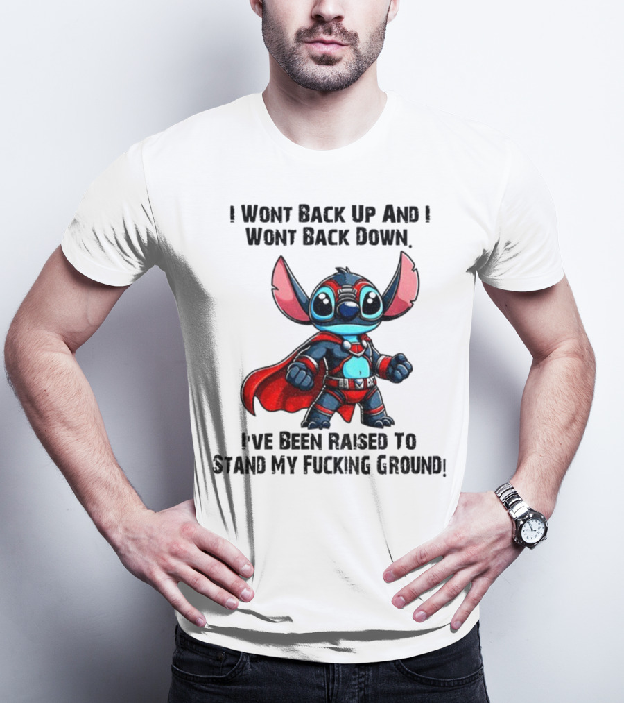 Stitch Superhero Stand My Ground Quote T-Shirt