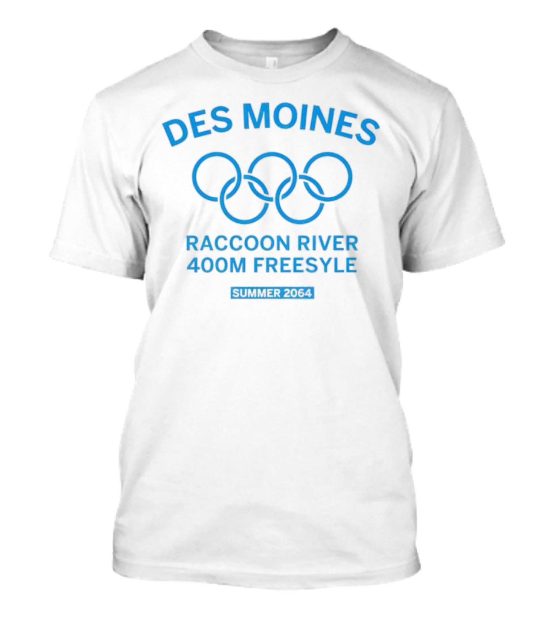 Des Moines Raccoon River 400m Freestyle Summer 2064 Olympic Rings T-Shirt