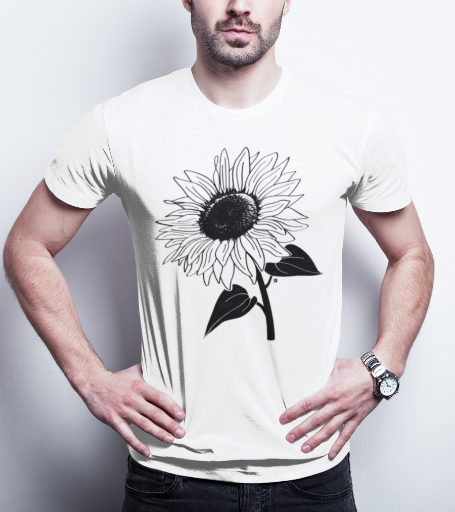 Sunflower Beautiful Botanical Art T-Shirt