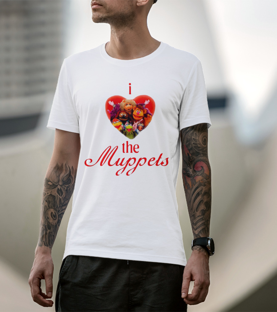 I Love The Muppets Characters Heart Group Image T-Shirt