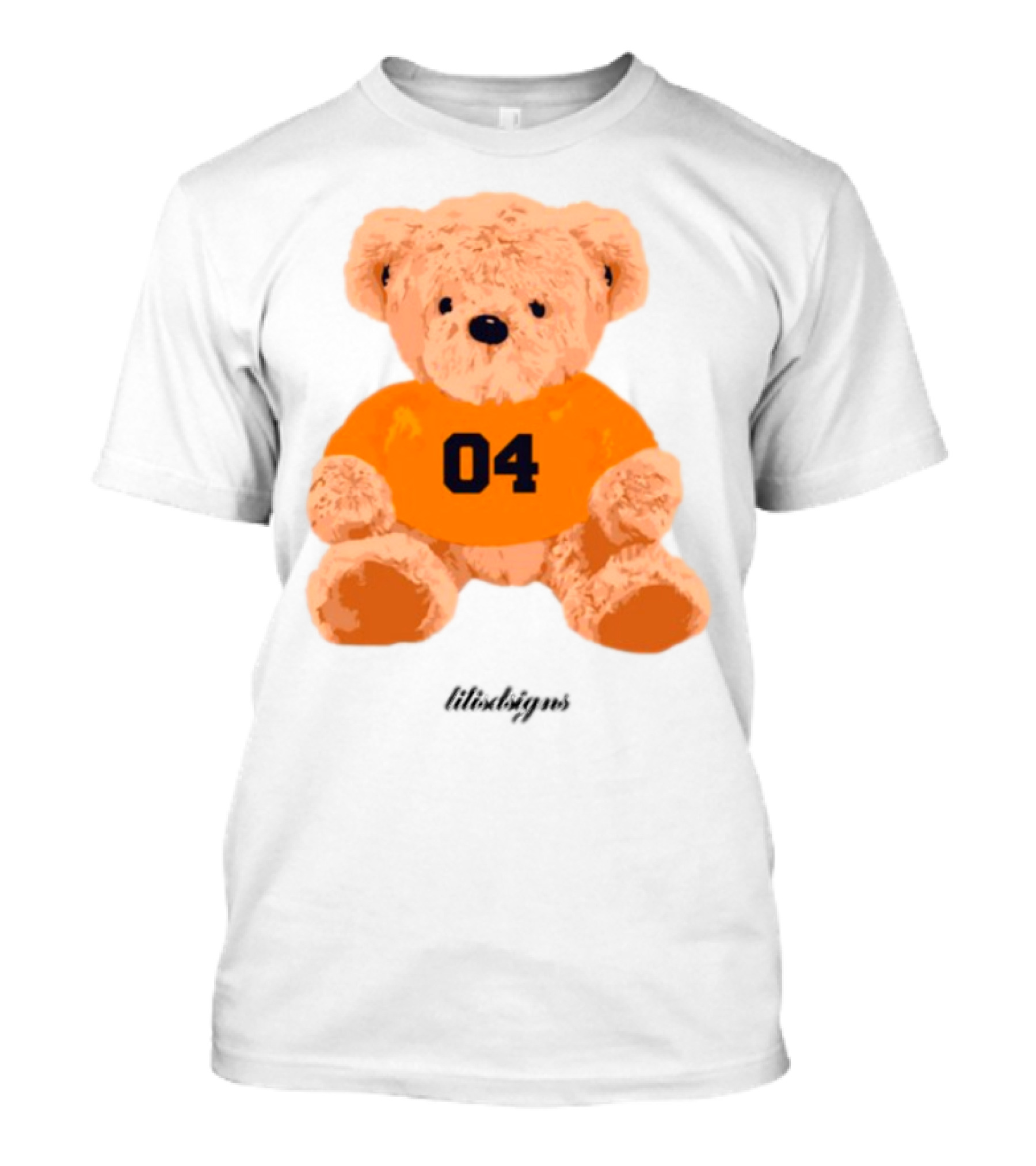 Lilisdsigns 04 Teddy Bear Plush Toy In Orange T-Shirt