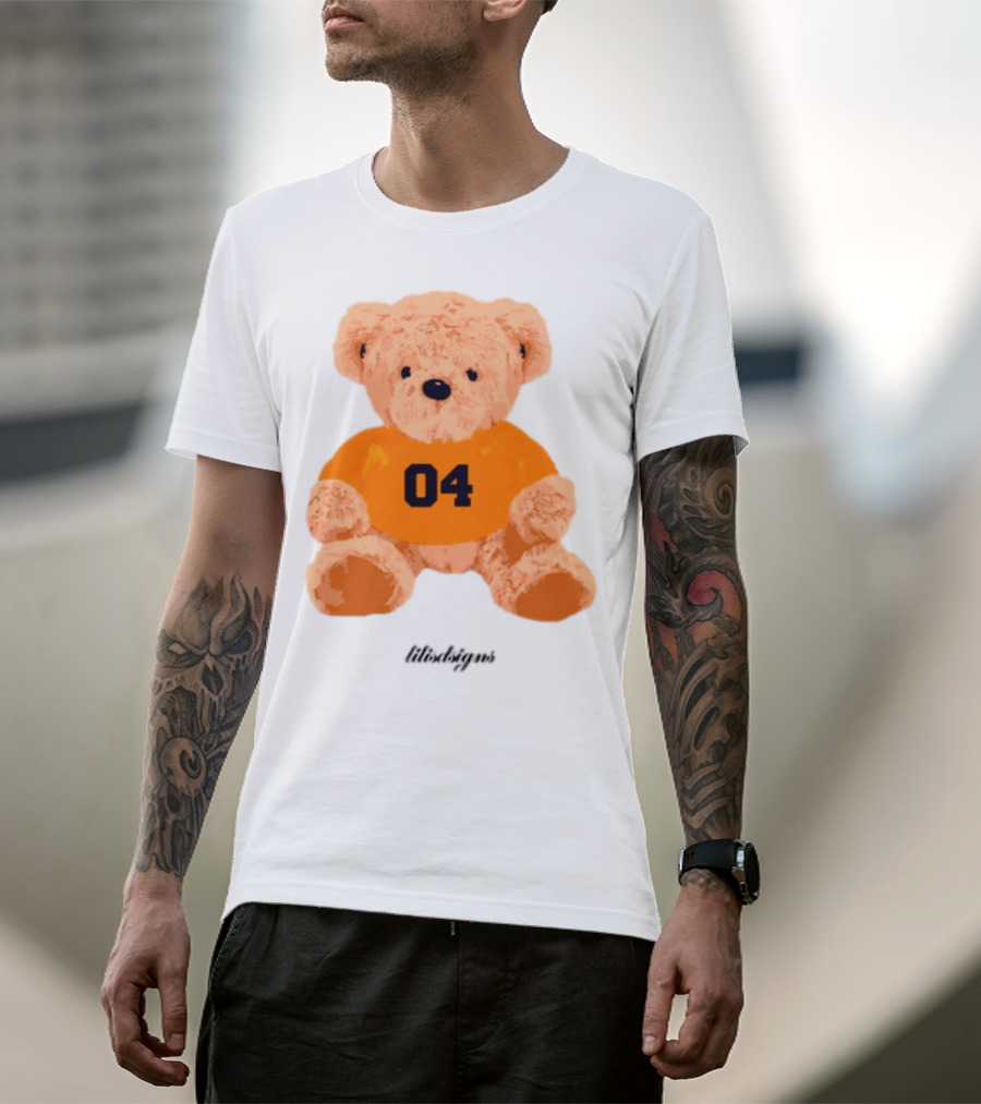 Lilisdsigns 04 Teddy Bear Plush Toy In Orange T-Shirt