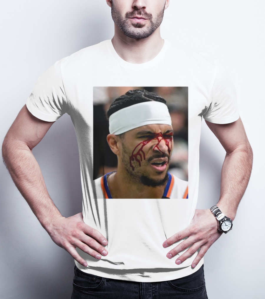 Limited Edition Josh Hart New York Knicks Elbowed Face Moment T-Shirt