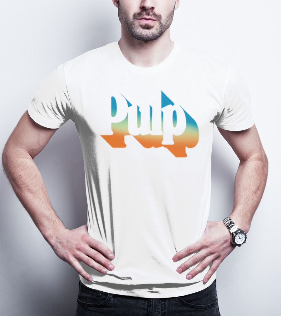 Pulp Sunset Ombre Text Style T-Shirt