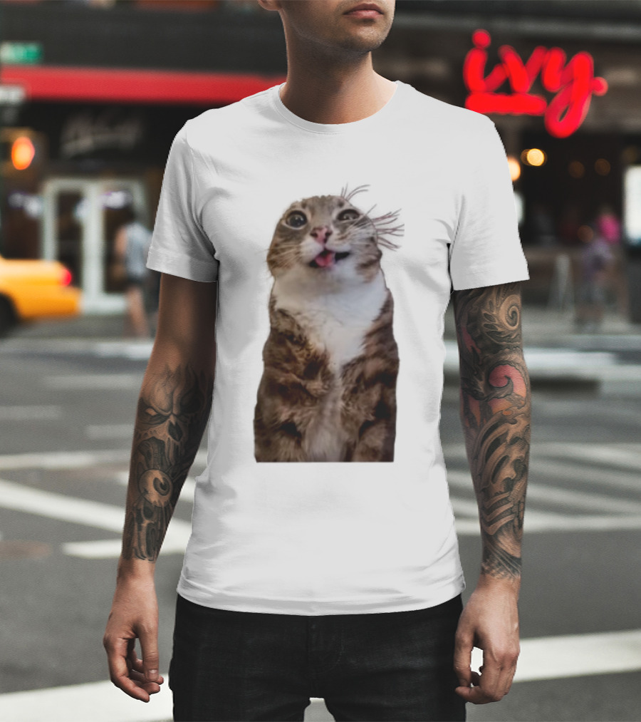 Rigby Cat Funny Feline Expression With Tongue Out T-Shirt