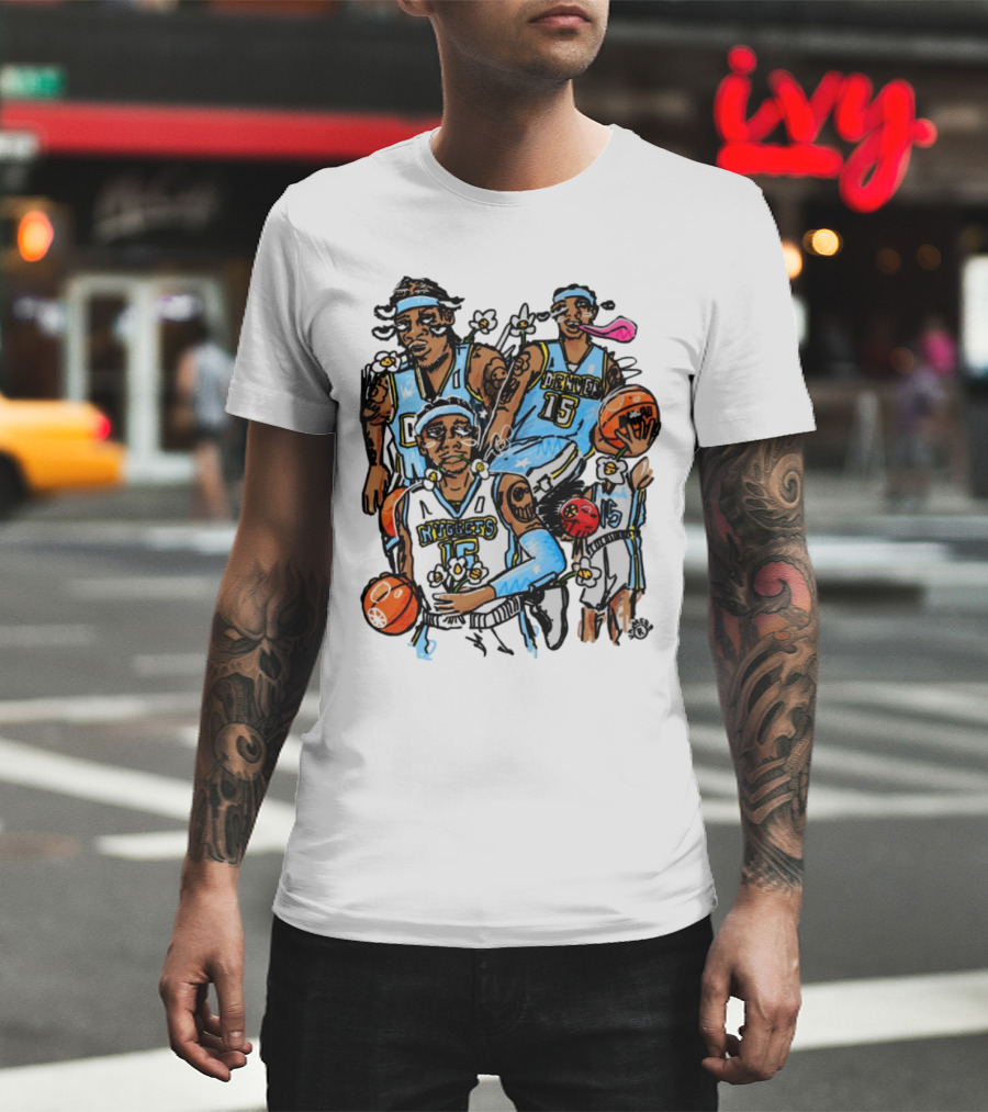 Vxmeee Doodle Melo Nuggets 15 Denver Basketball T-Shirt