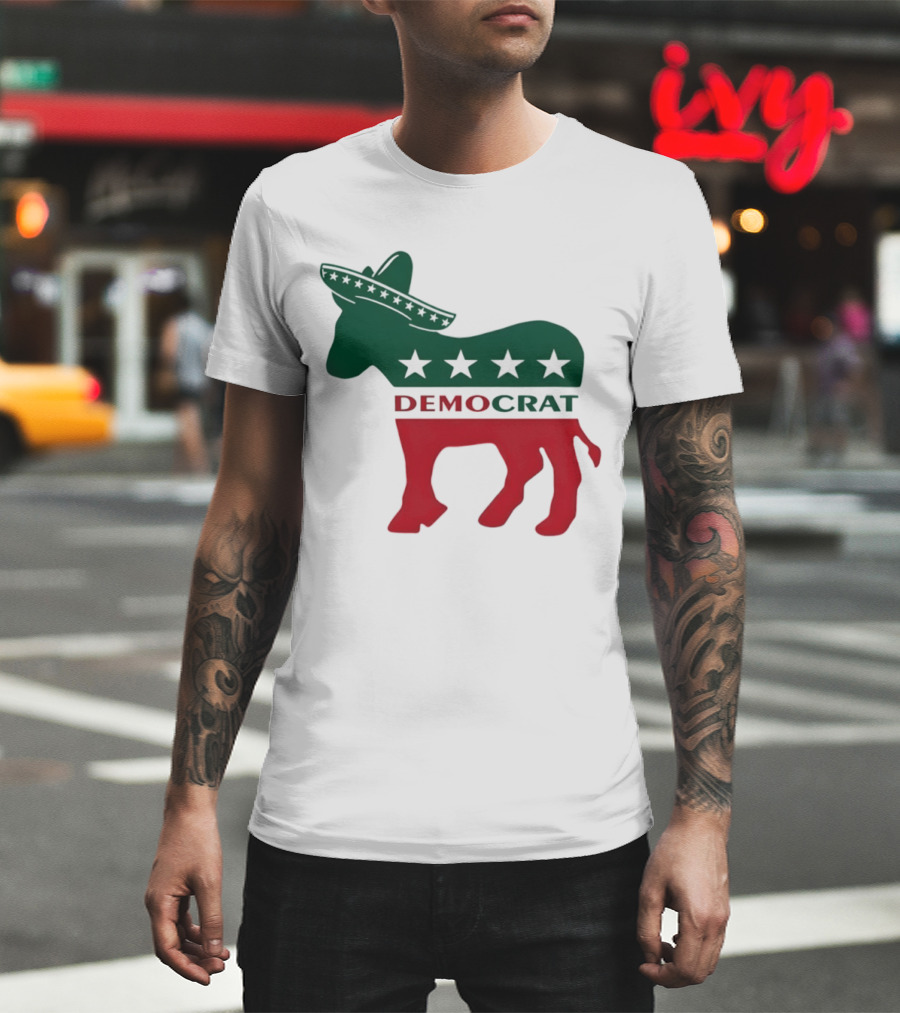 Democrat Donkey Sombrero Stars Cinco De Mayo Celebration T-Shirt