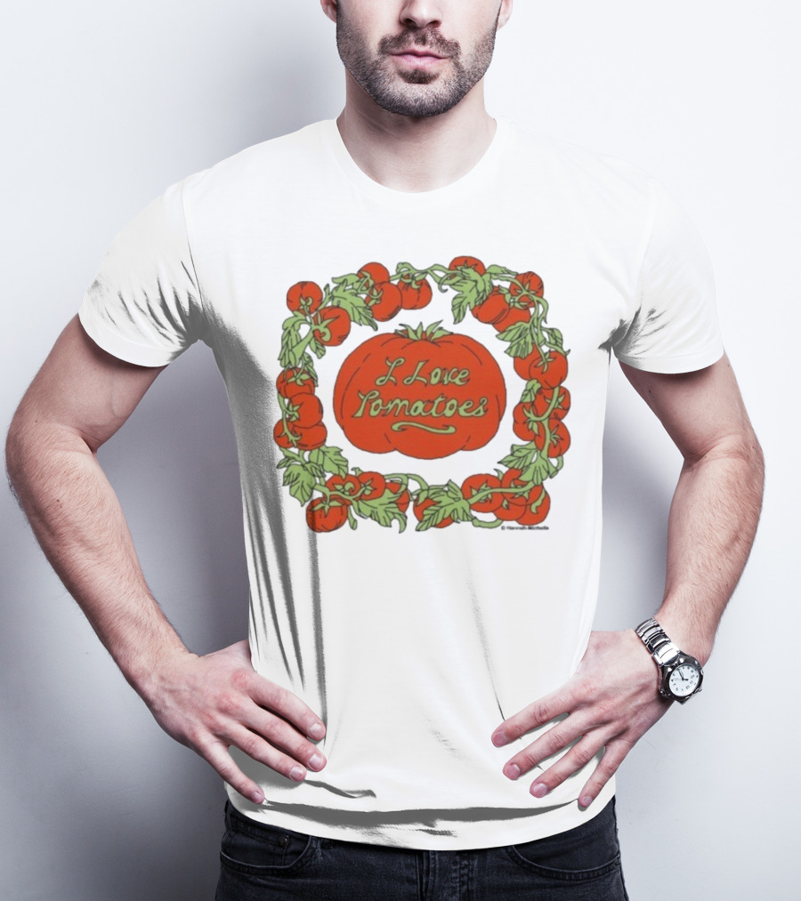 Hannah Michelle I Love Tomatoes Vine Wreath T-Shirt