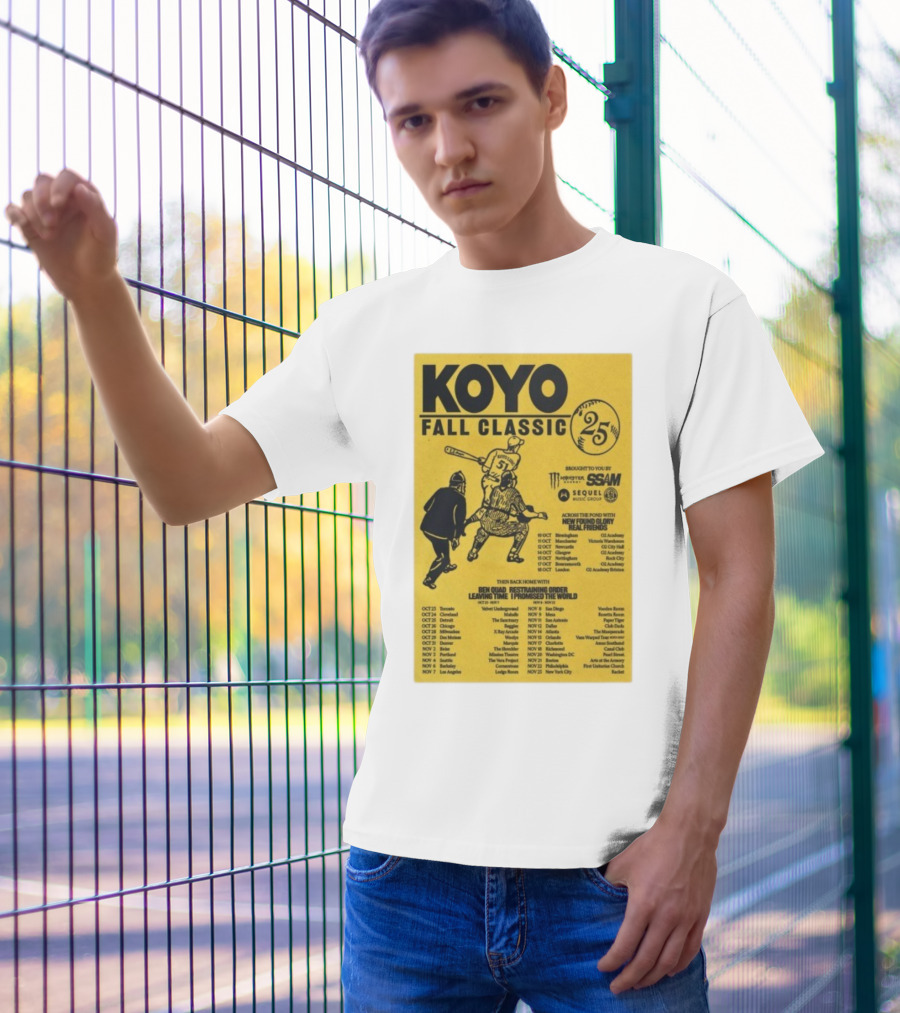 Koyo Fall Classic 2025 Tour Featuring New Found Glory Real Friends Ben Quad Restraining Order T-Shirt