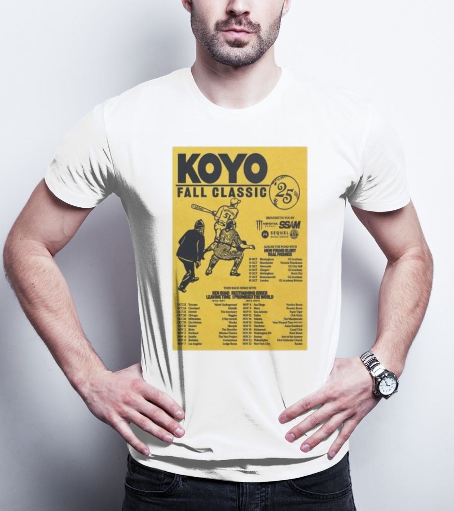 Koyo Fall Classic 2025 Tour Featuring New Found Glory Real Friends Ben Quad Restraining Order T-Shirt