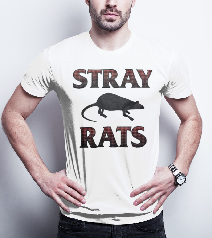 Stray Rats Rodenticide Halftone Dark Rat Silhouette T-Shirt