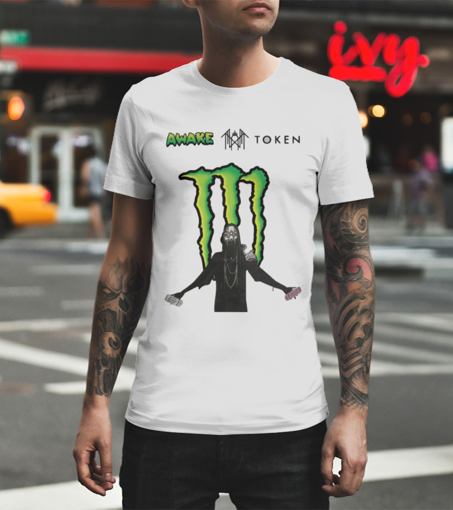 Awake Token Monster Energy Hooded Figure T-Shirt