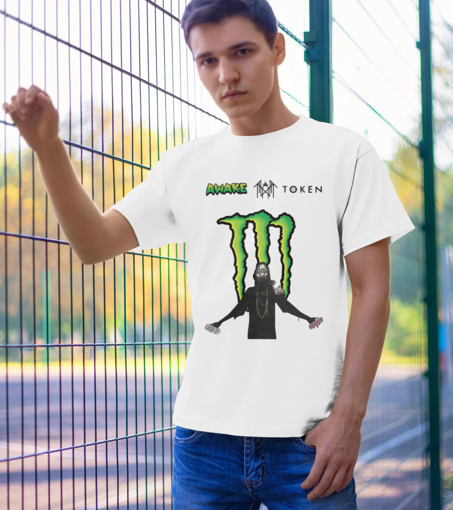 Awake Token Monster Energy Hooded Figure T-Shirt