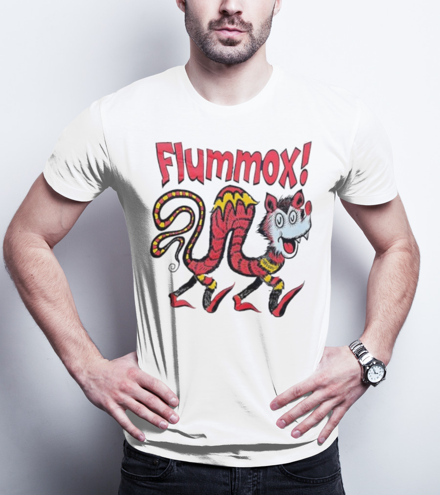 Flummox Seussian Opossum Pal Red Yellow Striped Creature T-Shirt