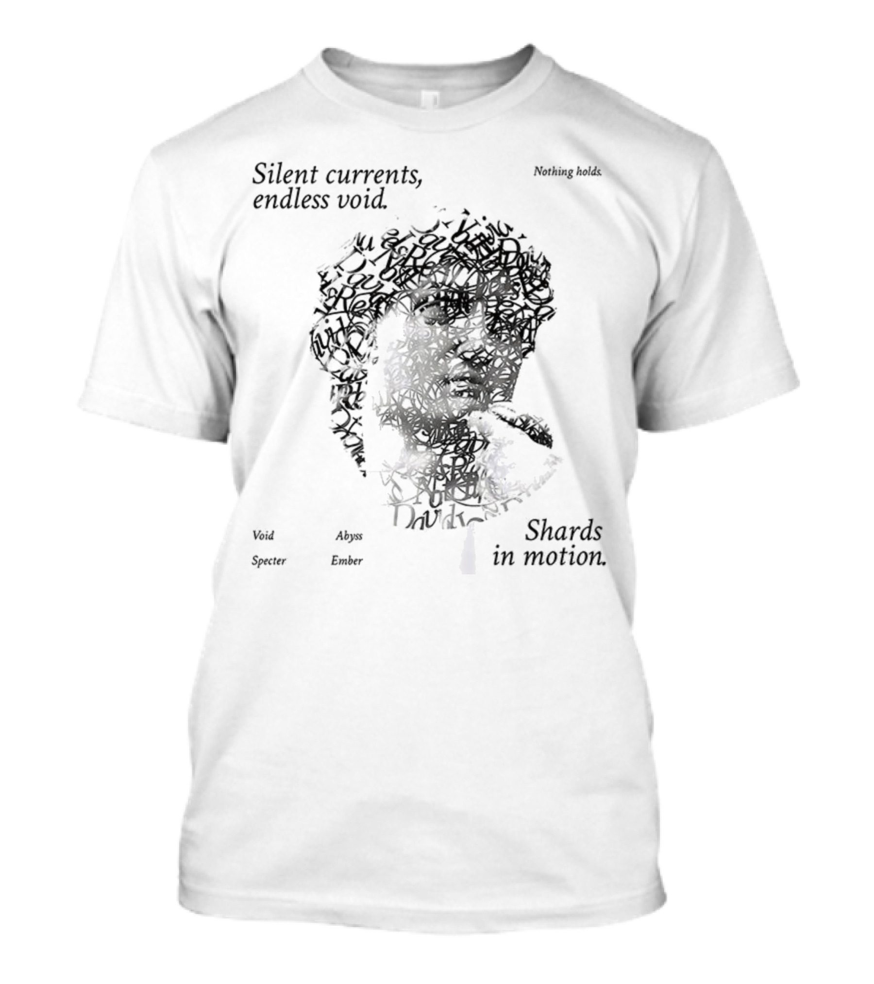 Silent Currents Endless Void Shards In Motion Vox Specter Alyn Basker Floating Debris T-Shirt
