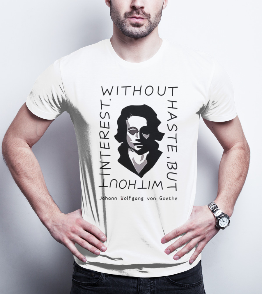 Without Haste But Without Interest Minimalist Portrait T-Shirt