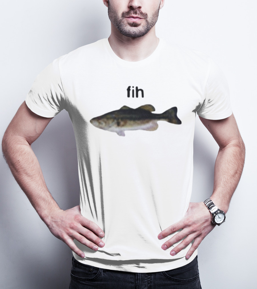 Fih Fish Humor With Realistic Fish Illustration T-Shirt