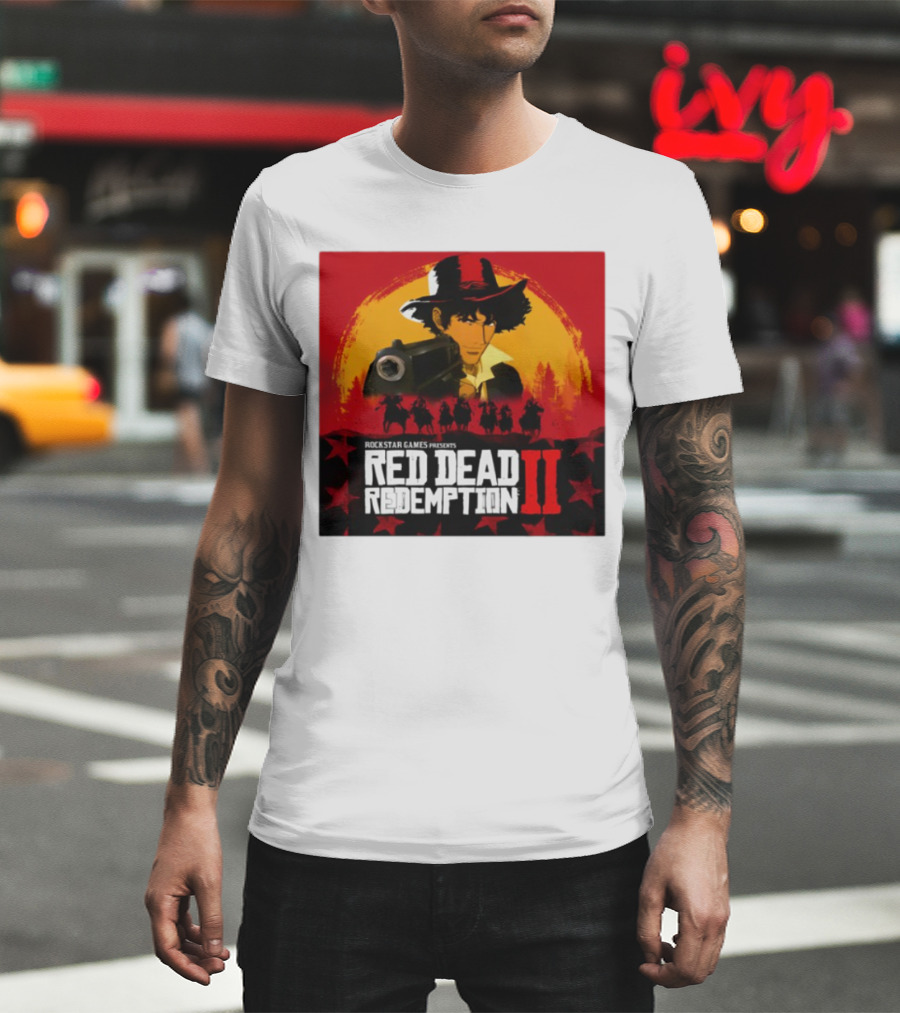 Rockstar Games Red Dead Redemption II Goofyahhtees Spike Rd2 Cowboy Gunman T-Shirt