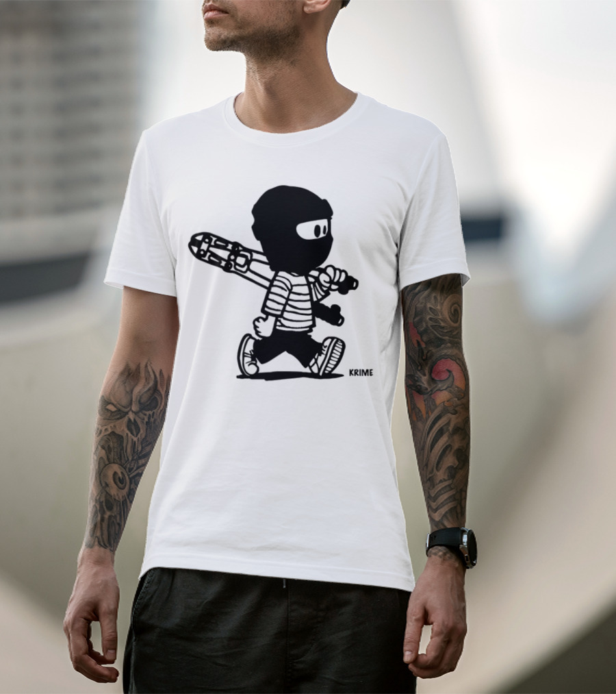 Krime_1 Calvin Streetwear Retro Car Graphic Style T-Shirt