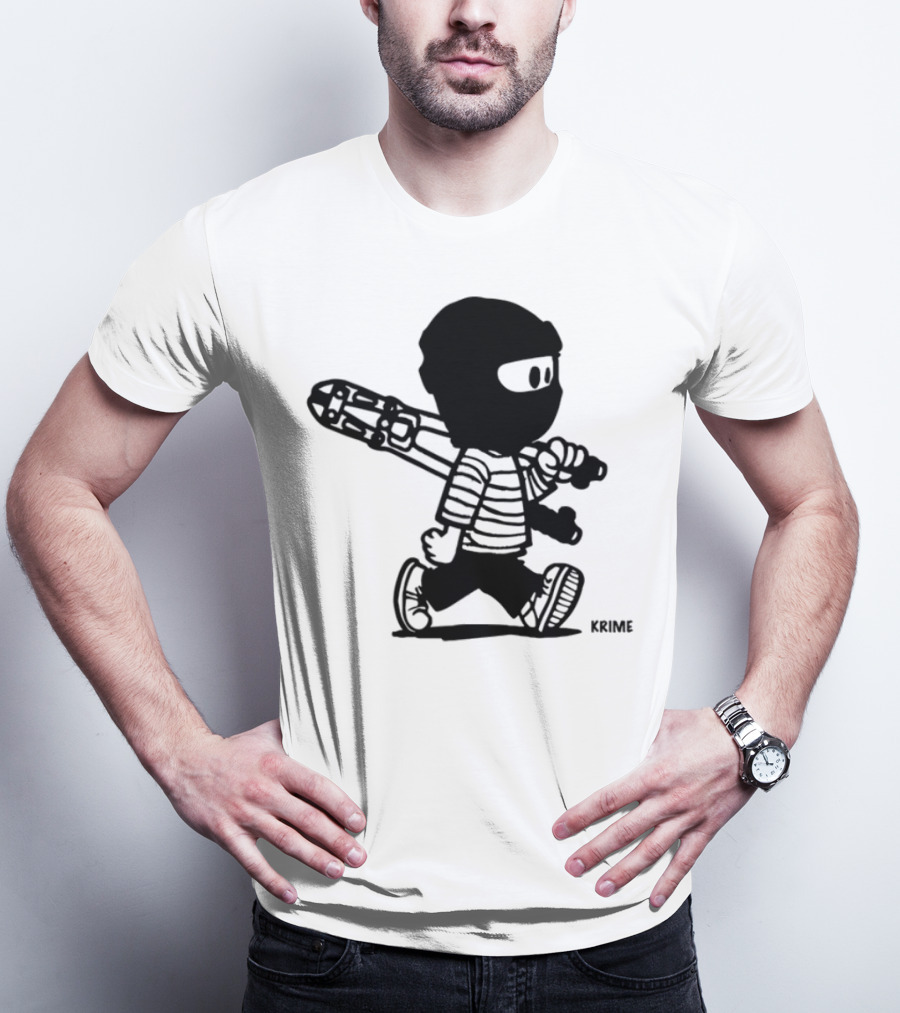 Krime_1 Calvin Streetwear Retro Car Graphic Style T-Shirt