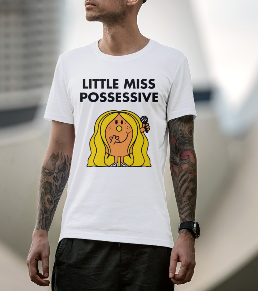 Little Miss Possessive Character With Long Hair Holding Microphone T-Shirt