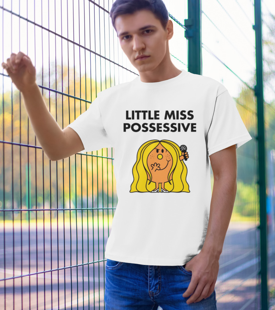Little Miss Possessive Character With Long Hair Holding Microphone T-Shirt