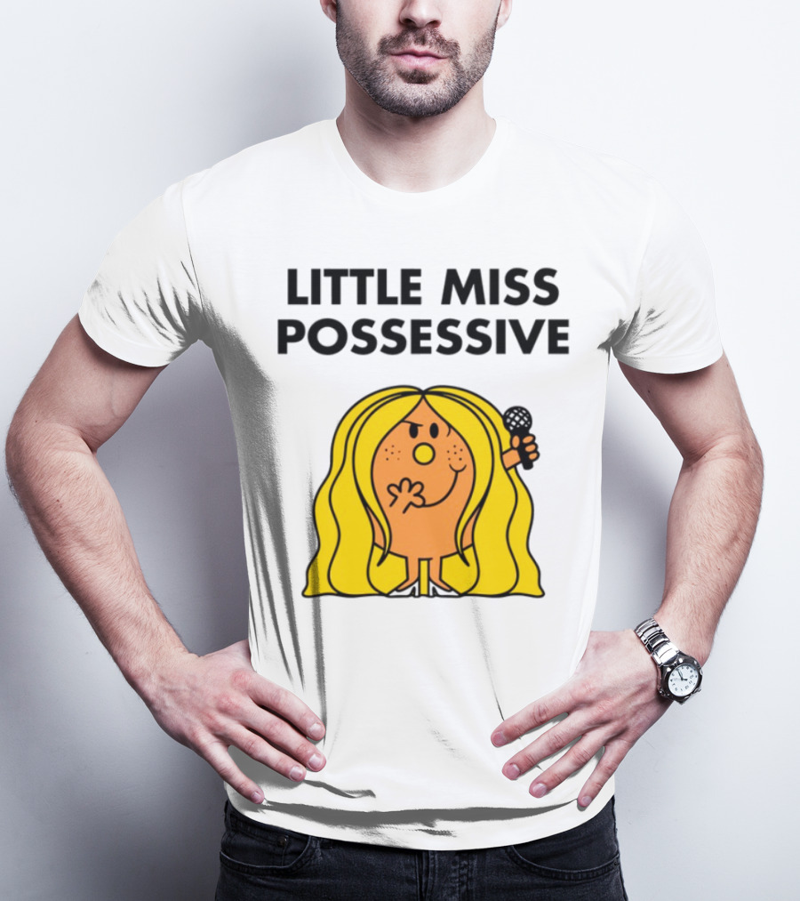 Little Miss Possessive Character With Long Hair Holding Microphone T-Shirt