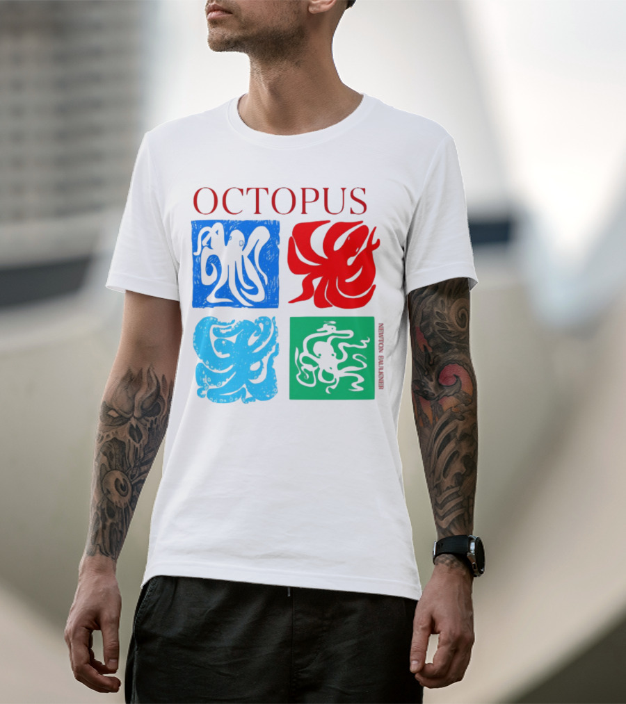 NewtonFaulkner Octopus Colorful Pop Art Quartet T-Shirt