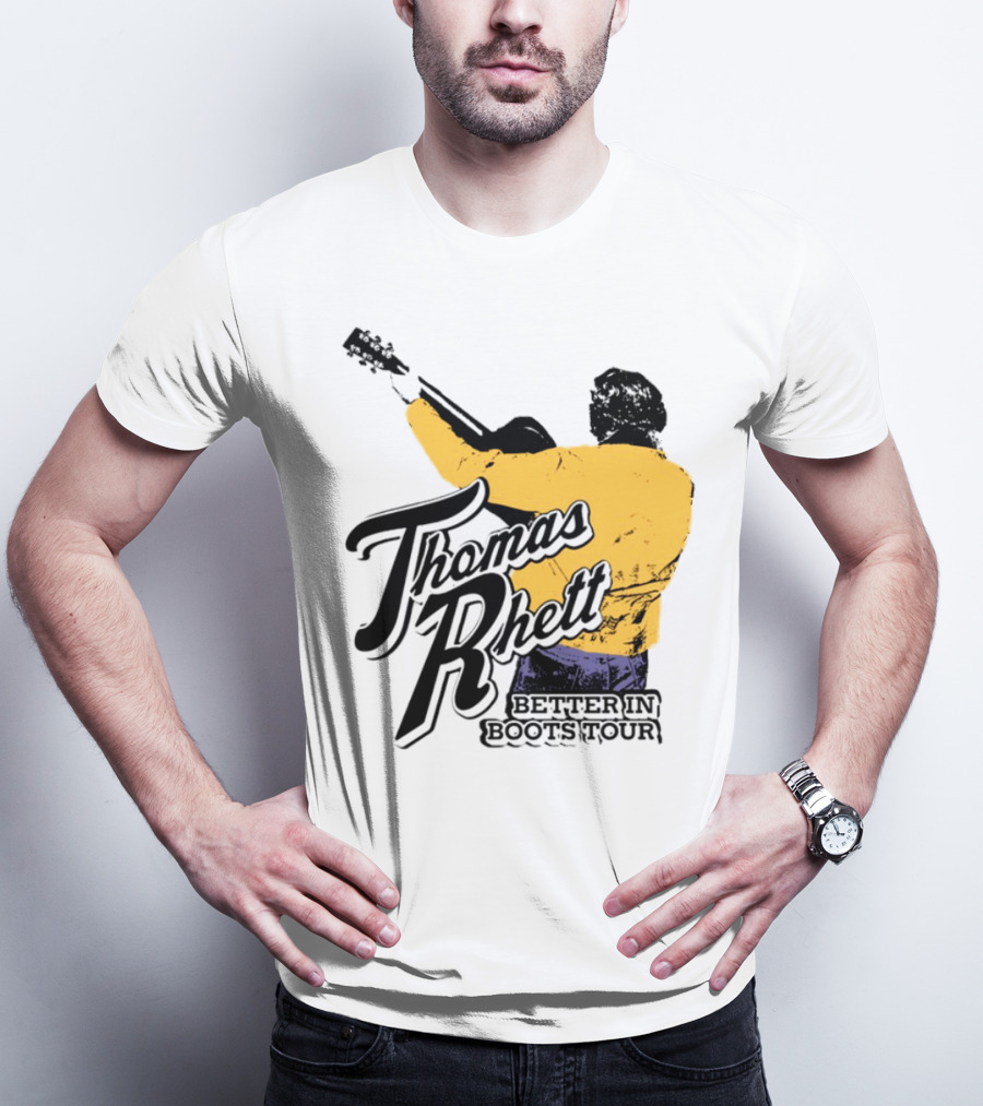 Thomas Rhett Better In Boots Retro Handgun Cowboy Boot Style T-Shirt