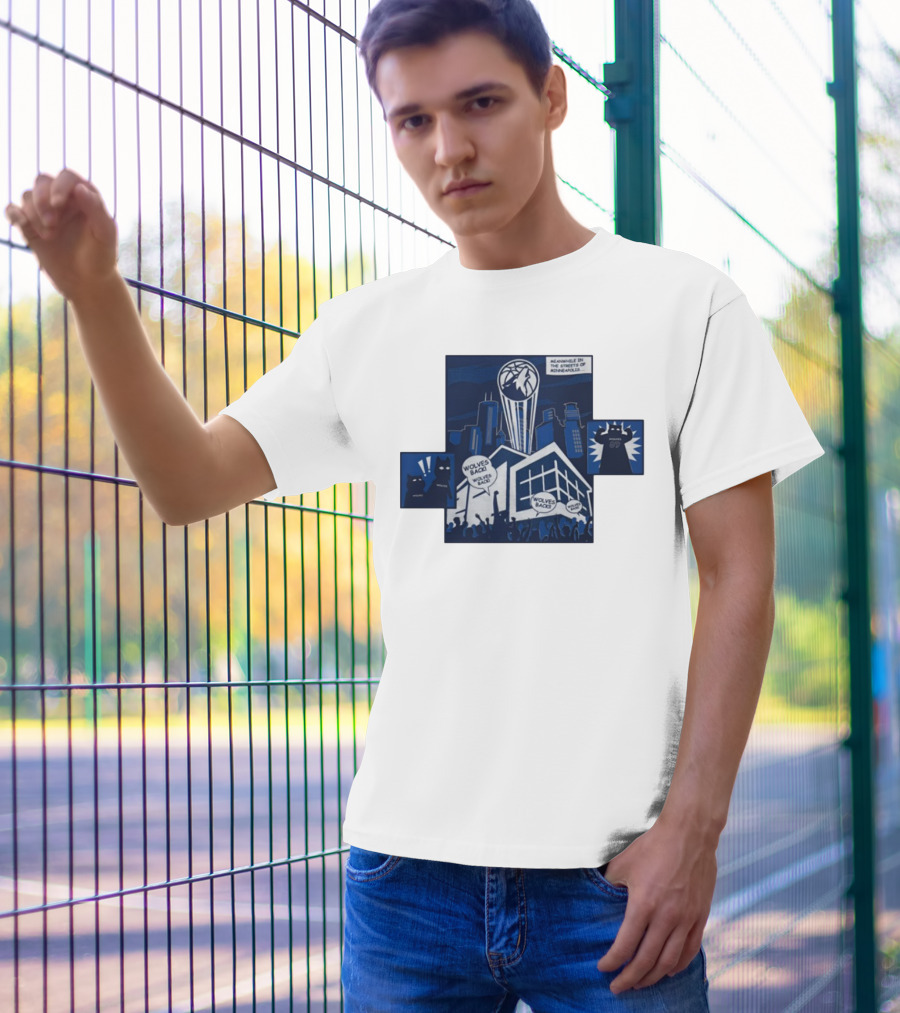 Wolves Back Meanwhile In The Streets Of Minneapolis Basketball Theme T-Shirt